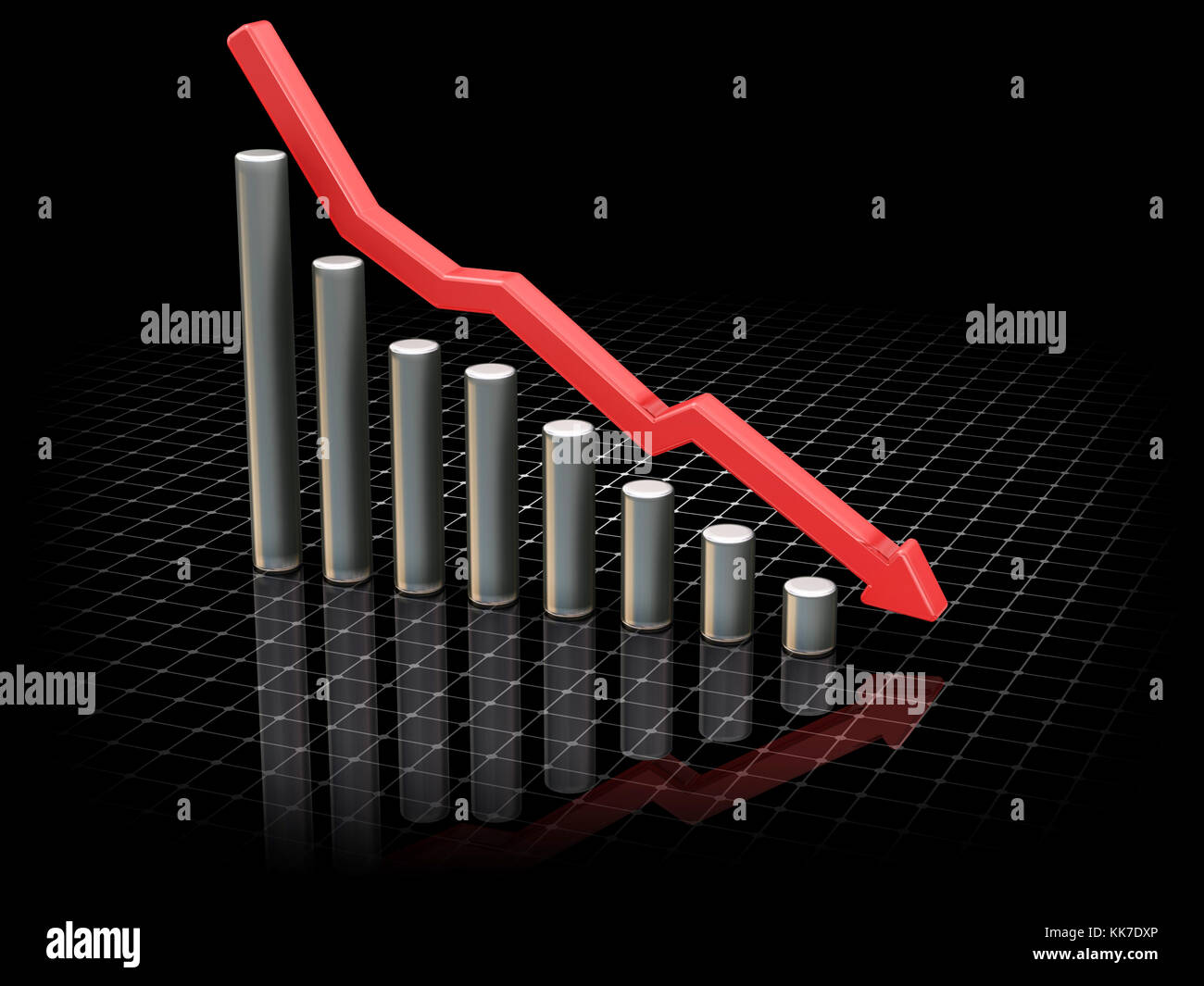 3D render of a chart showing falling profits Stock Photo - Alamy