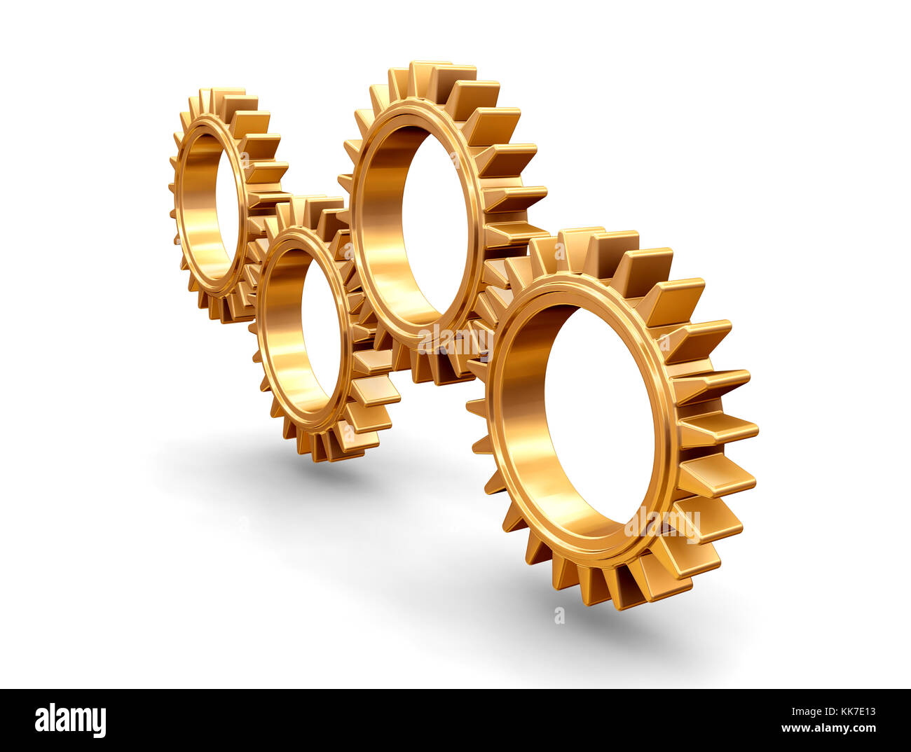 3D render on interlocking gears Stock Photo - Alamy
