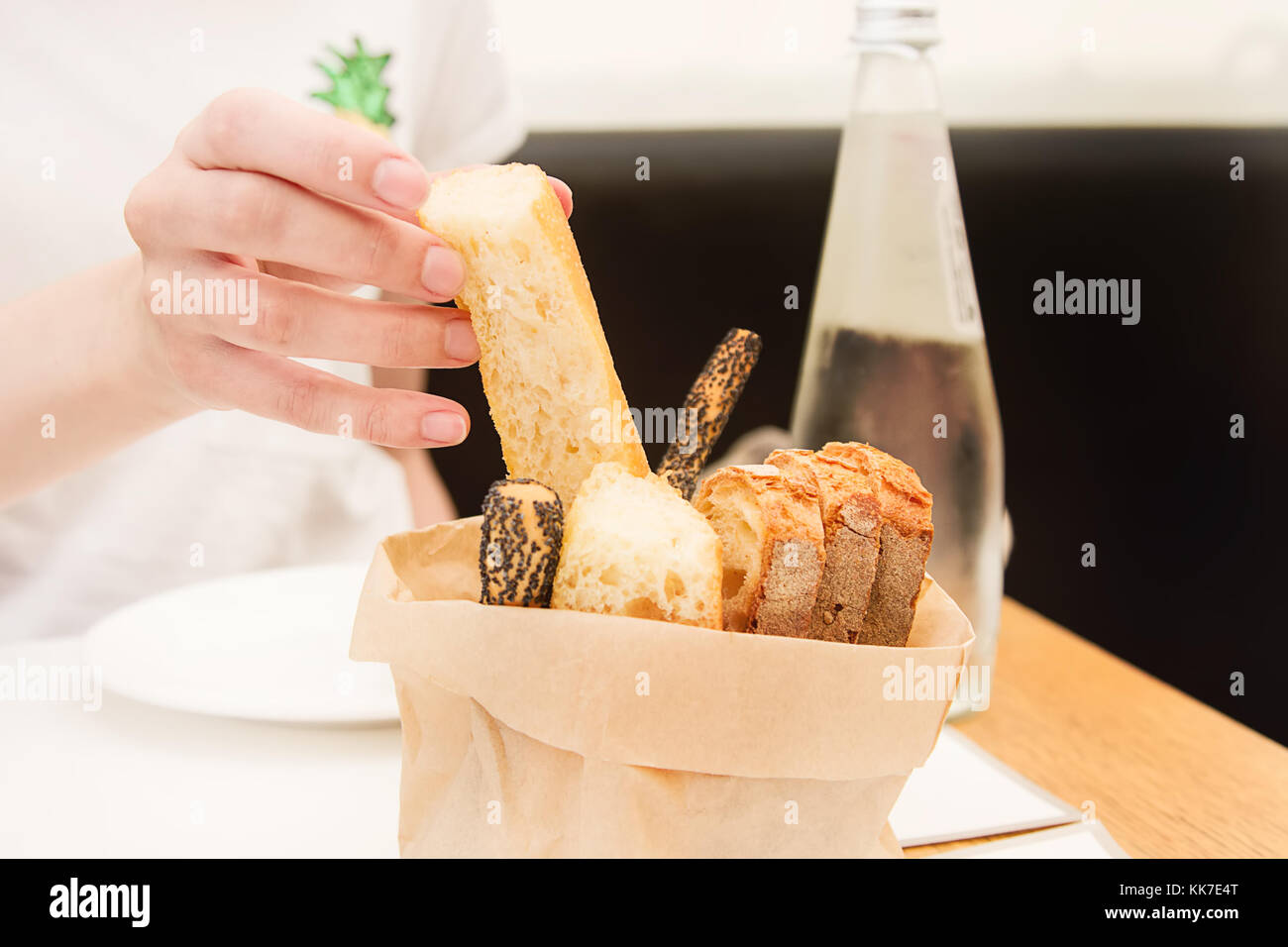 Italian bread in the restaurant. Snack before meals Stock Photo - Alamy