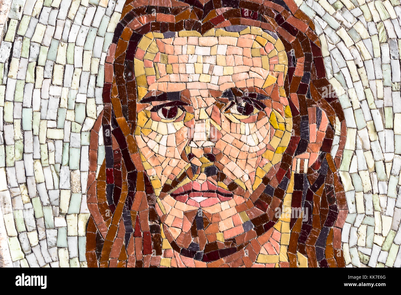 Jesus in a recent mosaic made with ancient techniques Stock Photo - Alamy
