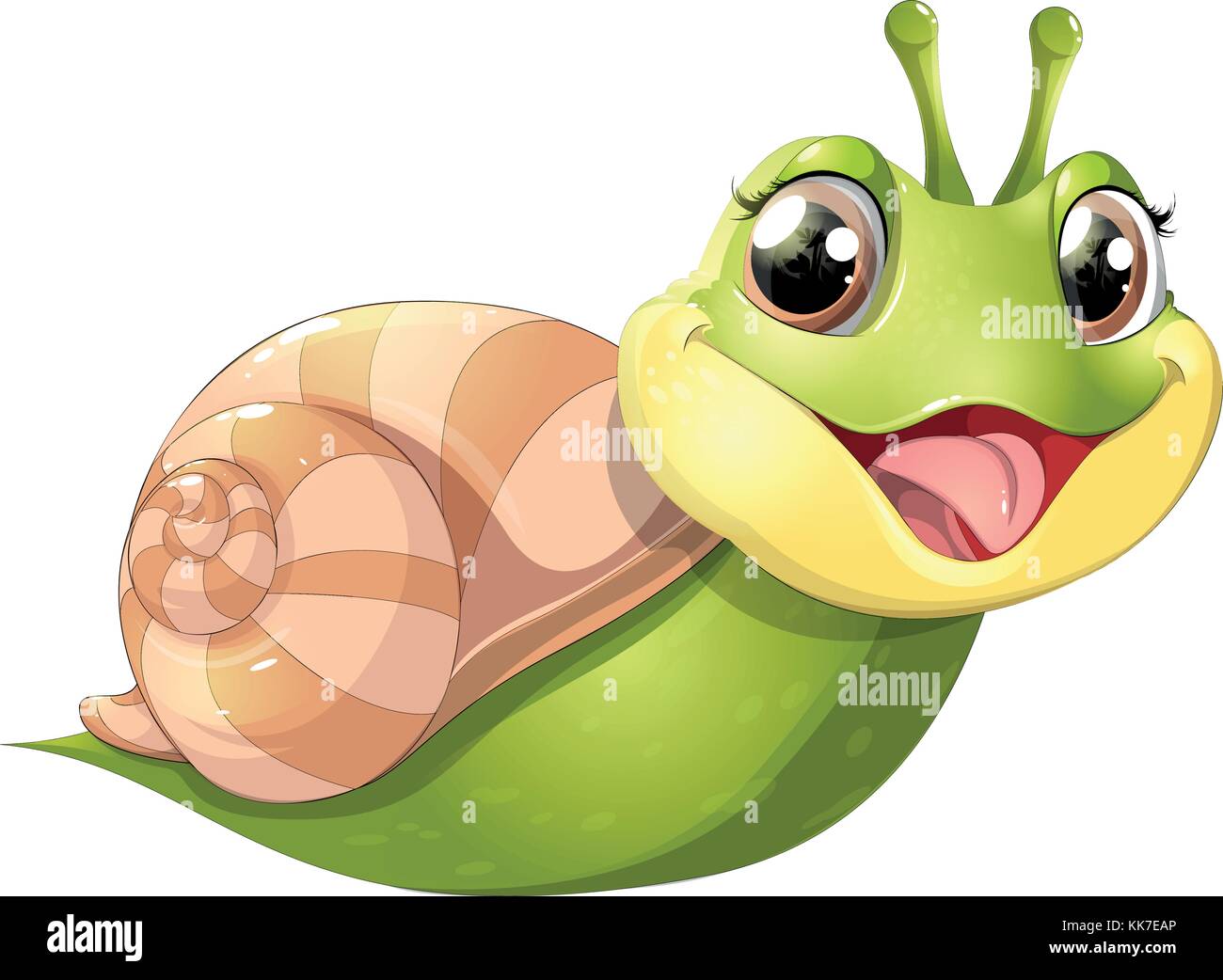 beautiful cute snail with shell on white background Stock Vector Image ...