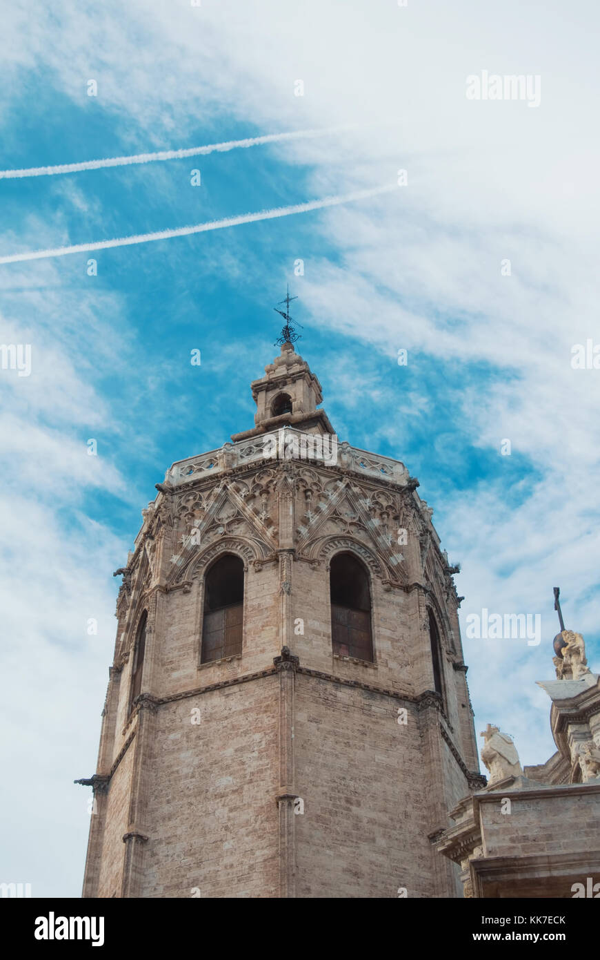 El Miguelete (El Micalet), the gothic bell tower of Valencia Cathedral ...