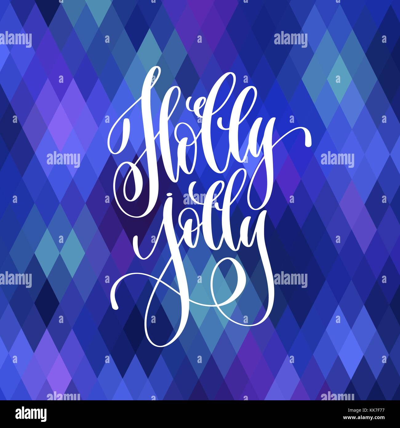 holly jolly - hand lettering poster to winter holiday design Stock ...