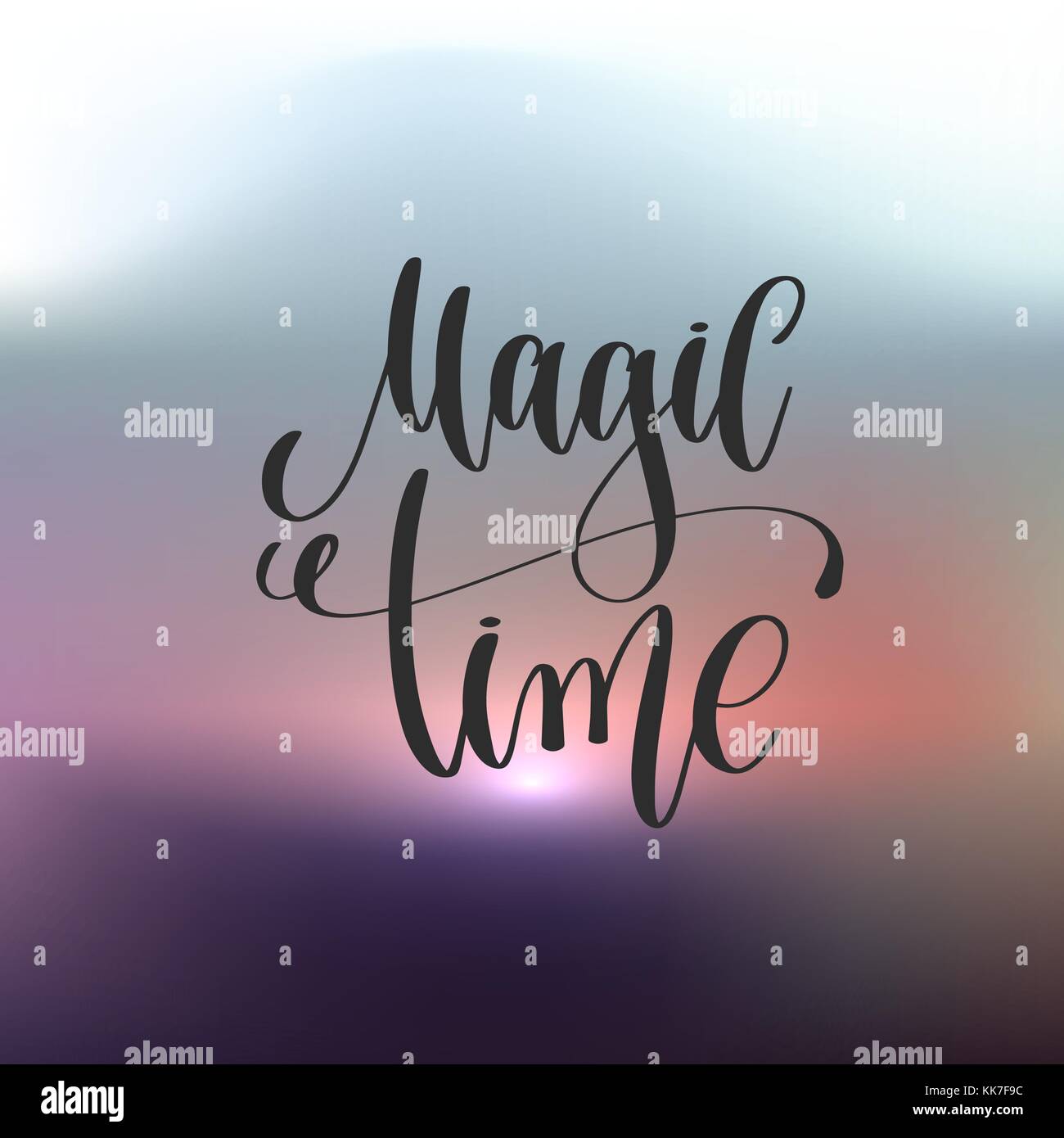 magic time hand lettering poster on abstract background Stock Vector Image & Art - Alamy