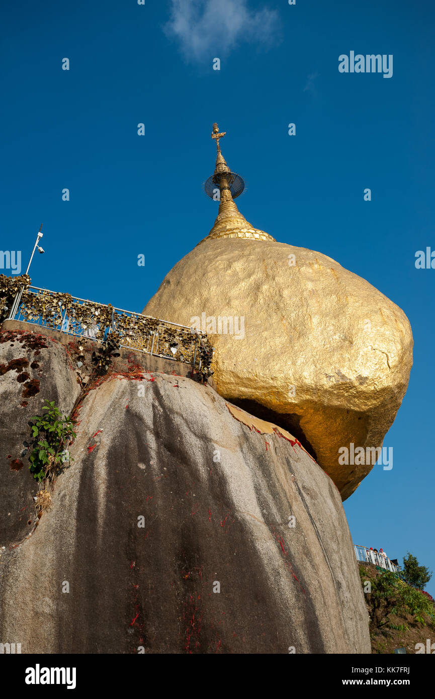 Kyaikto, Myanmar, the Golden Rock with the Kyaiktiyo Pagoda Stock Photo ...