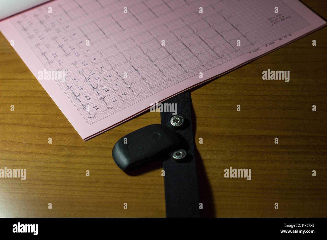 ecg sheet and heart rate monitor with chest strap heart pulse Stock ...