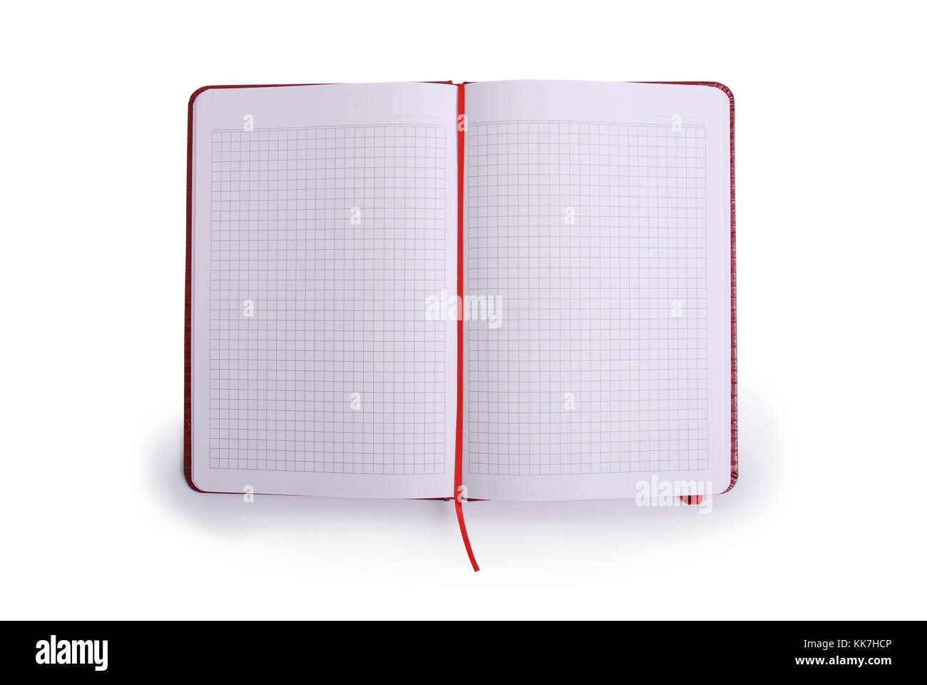 Opened note book on white background Stock Photo - Alamy