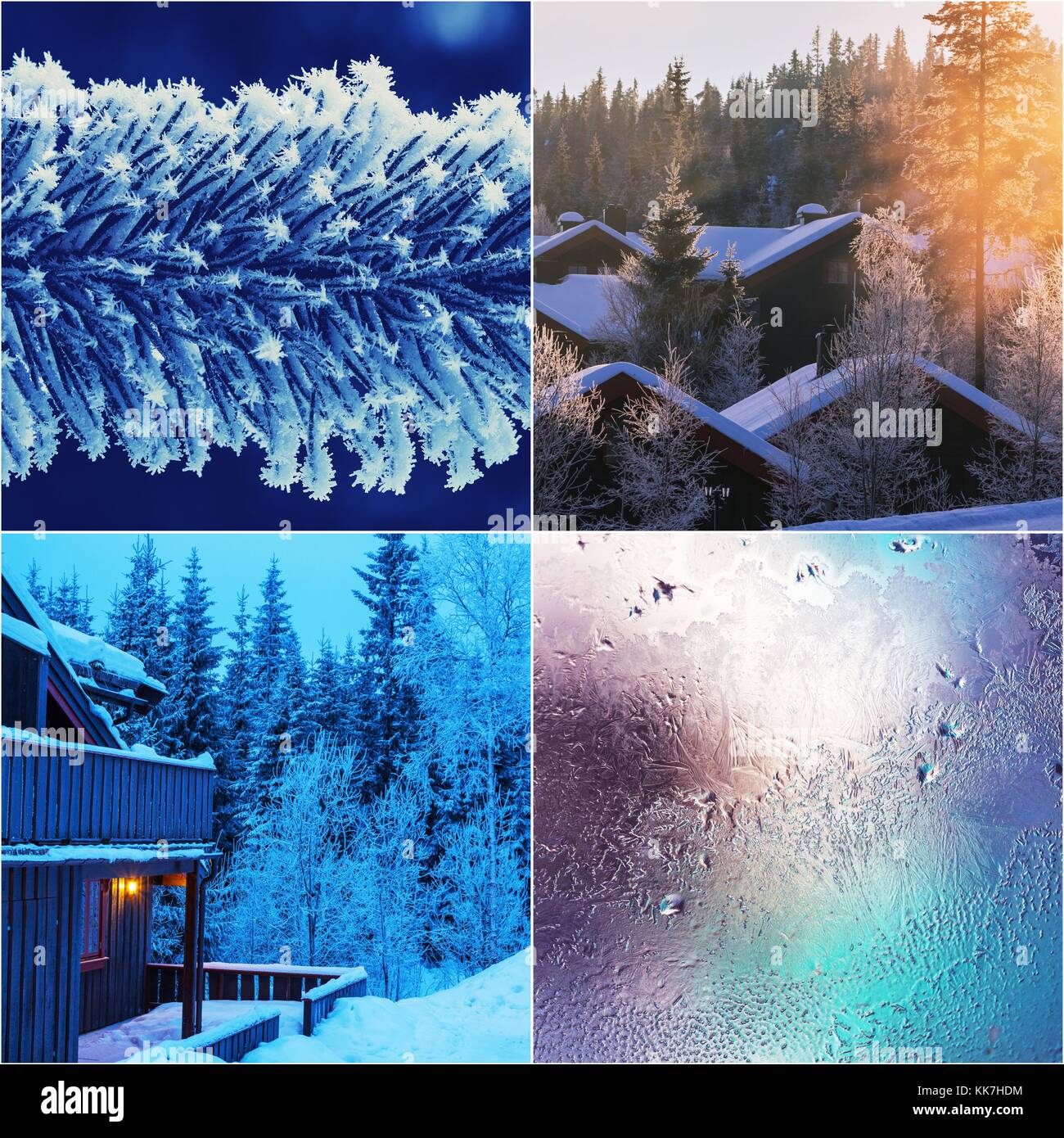winter vacation collage Stock Photo - Alamy