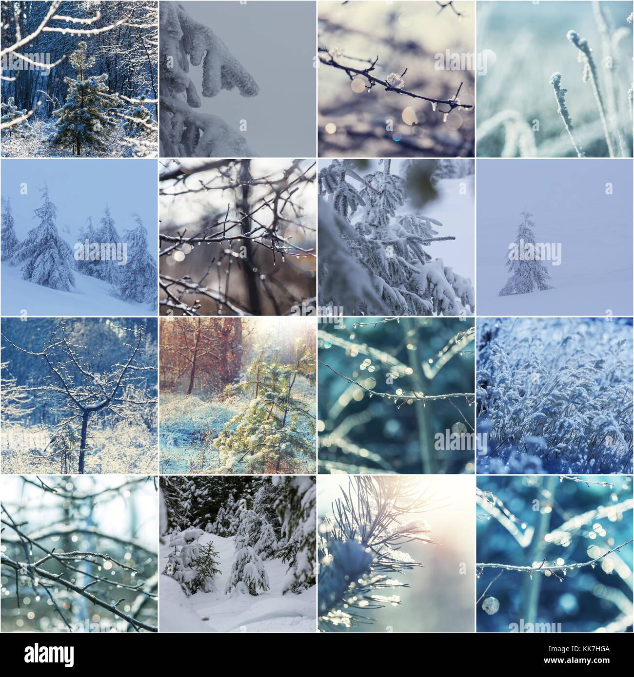 Winter vacation collage Stock Photo - Alamy