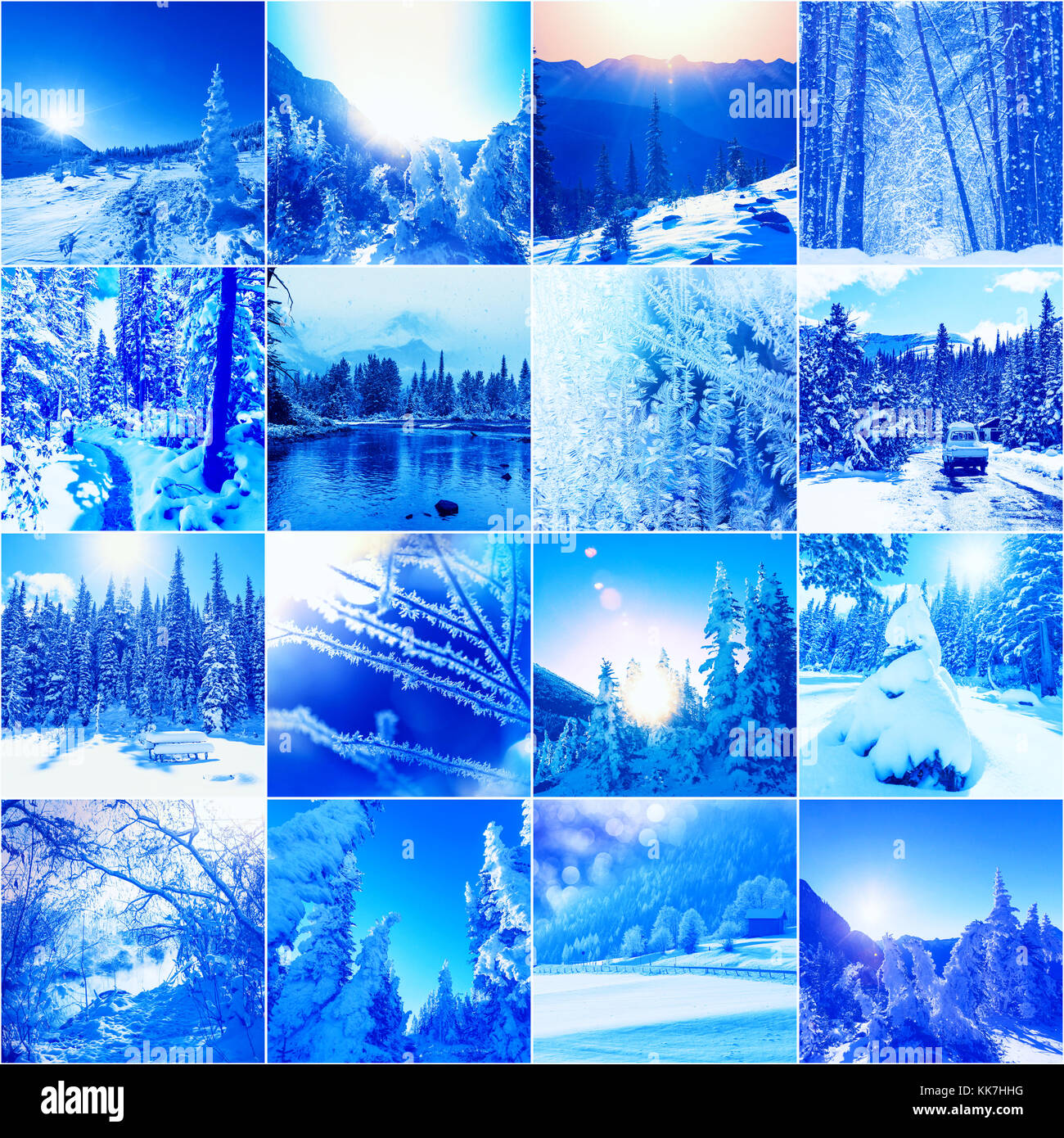 winter vacation collage Stock Photo - Alamy