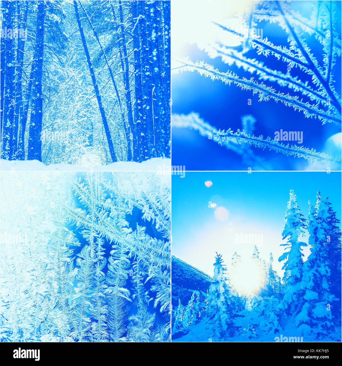 winter vacation collage Stock Photo - Alamy