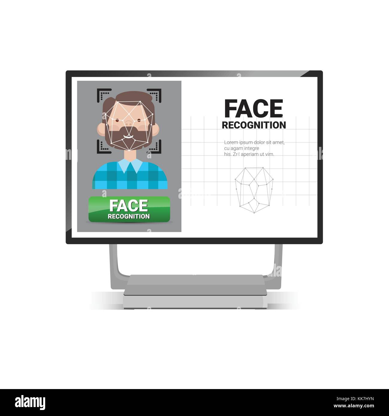 Computer Scanning User Male Face Identification Technology Access ...