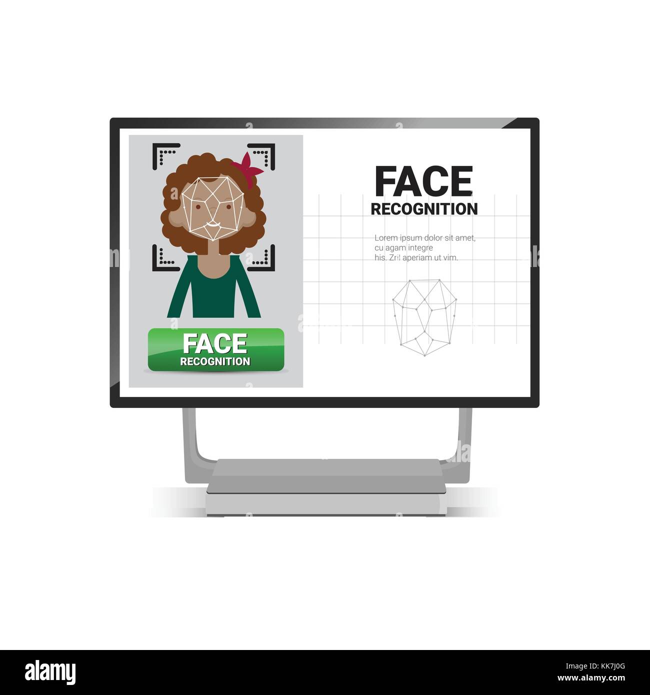 Computer Scanning User Female Face Identification Technology Access ...