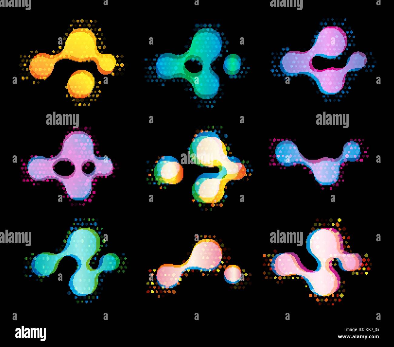 Molecule logo, colorful atom icon, futuristic science vector design ...