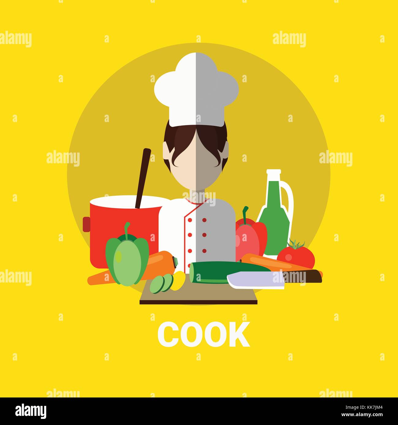 Female Cook Cooking Meal Profile Avatar Icon Stock Vector Image & Art ...