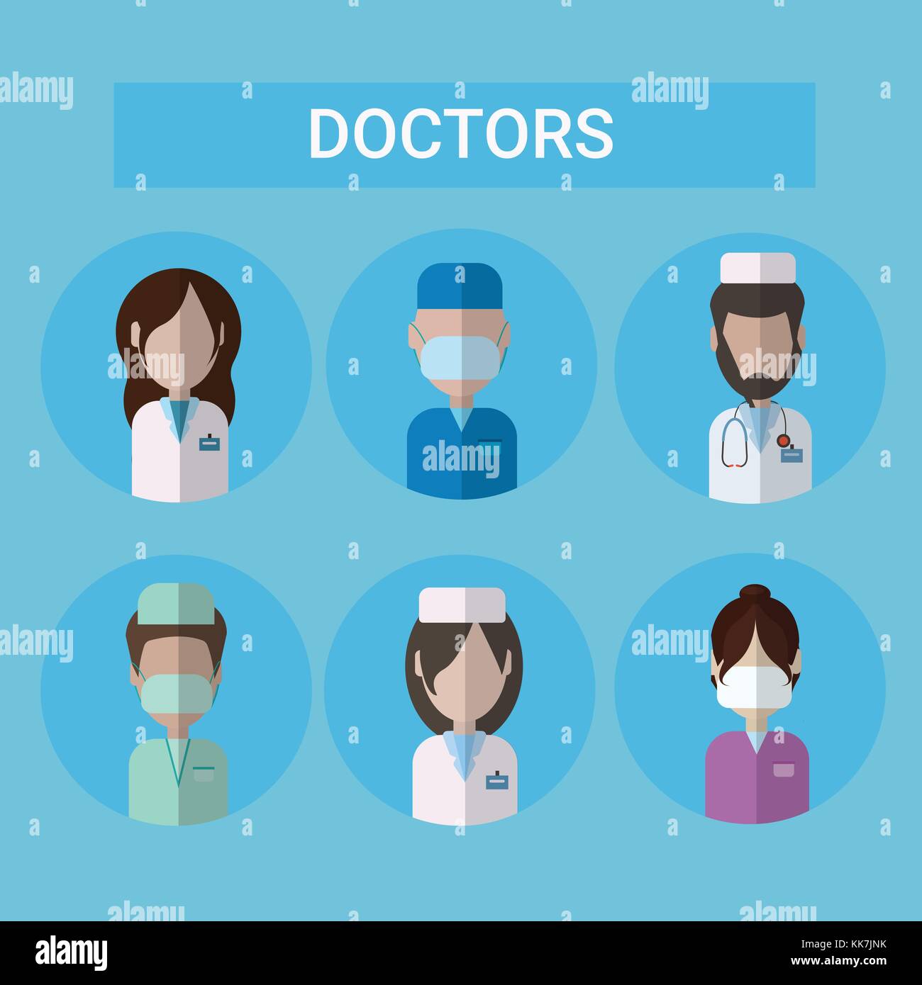 Set Of Doctor Icons Clinic Medical Workers Profile Collection Stock ...
