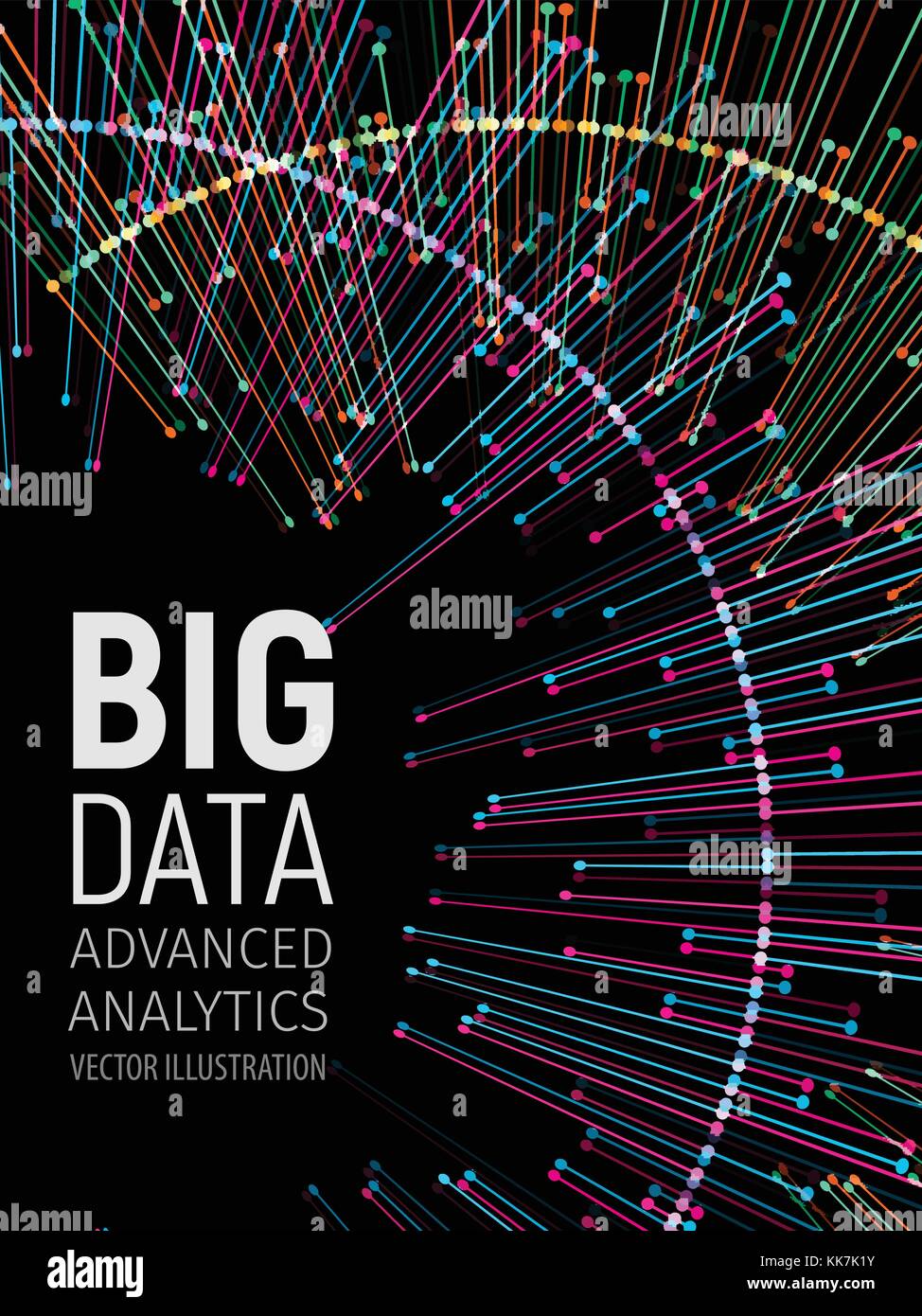 Big data visual energy fractals. Technology network infographic ...