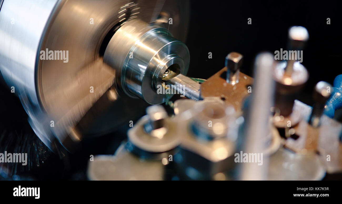 machine tool in metal factory with drilling cnc machines Stock Photo ...