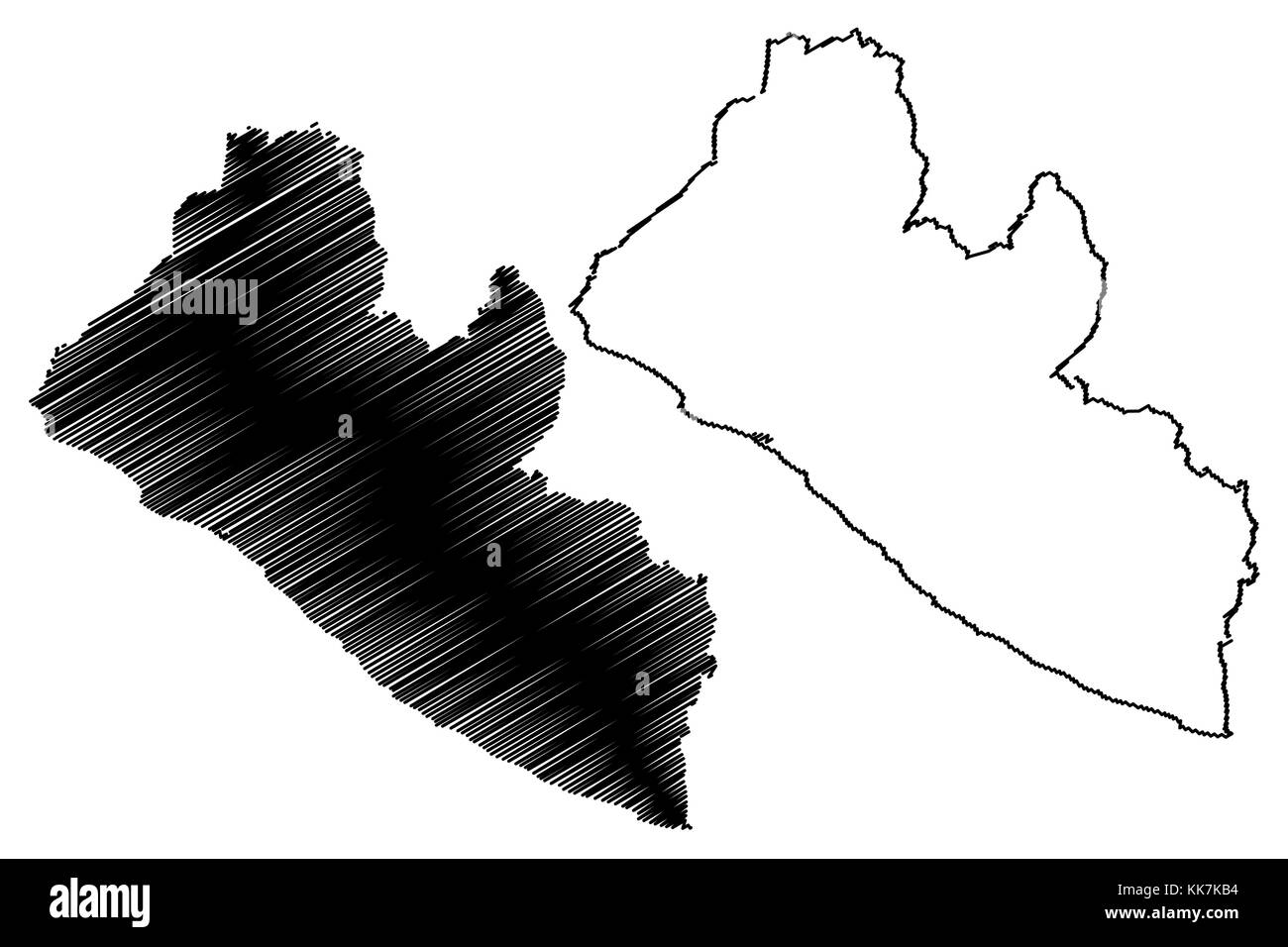 Liberia map vector illustration, scribble sketch Republic of Liberia ...
