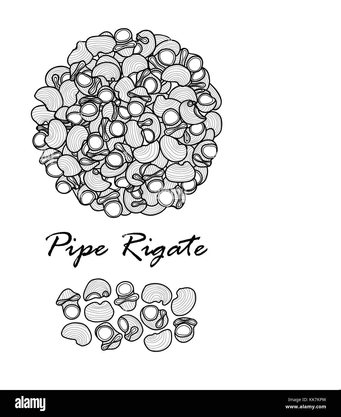 Poster design for traditional Italian pasta, Pipe Rigate in black ...