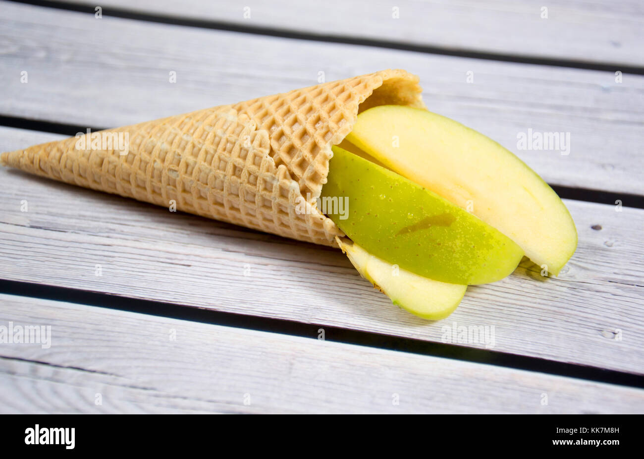 ice-cream wafer with apple Stock Photo - Alamy