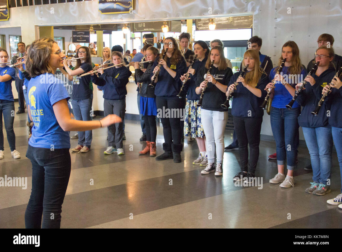 The Bainbridge High School band caps off the Seahawks floating pep ...