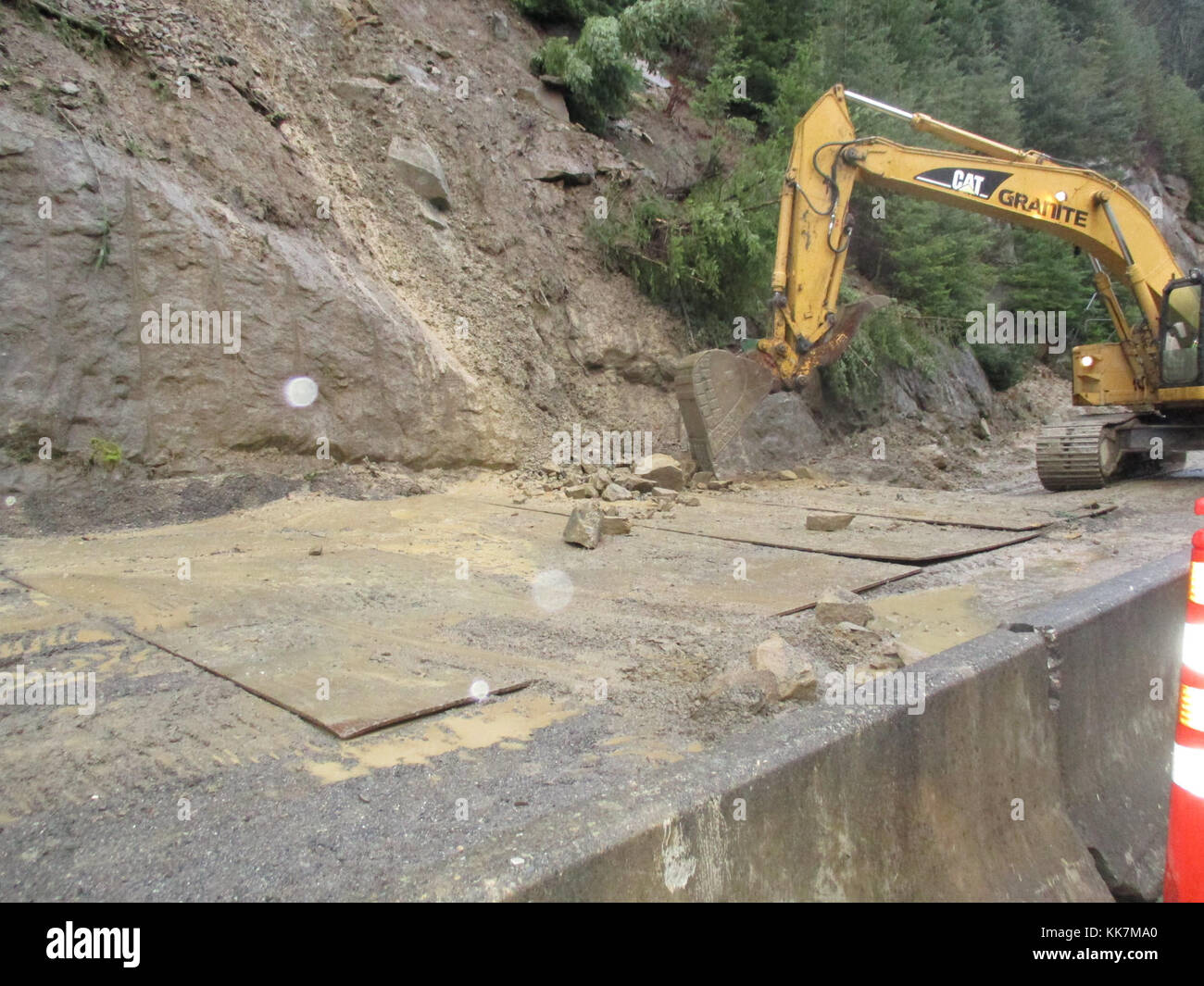 Crews have added dowels to stabilize slope, removed loose debris from ...