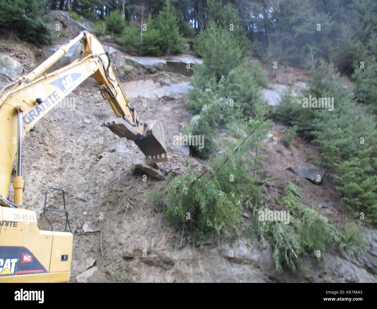 Crews have added dowels to stabilize slope, removed loose debris from ...