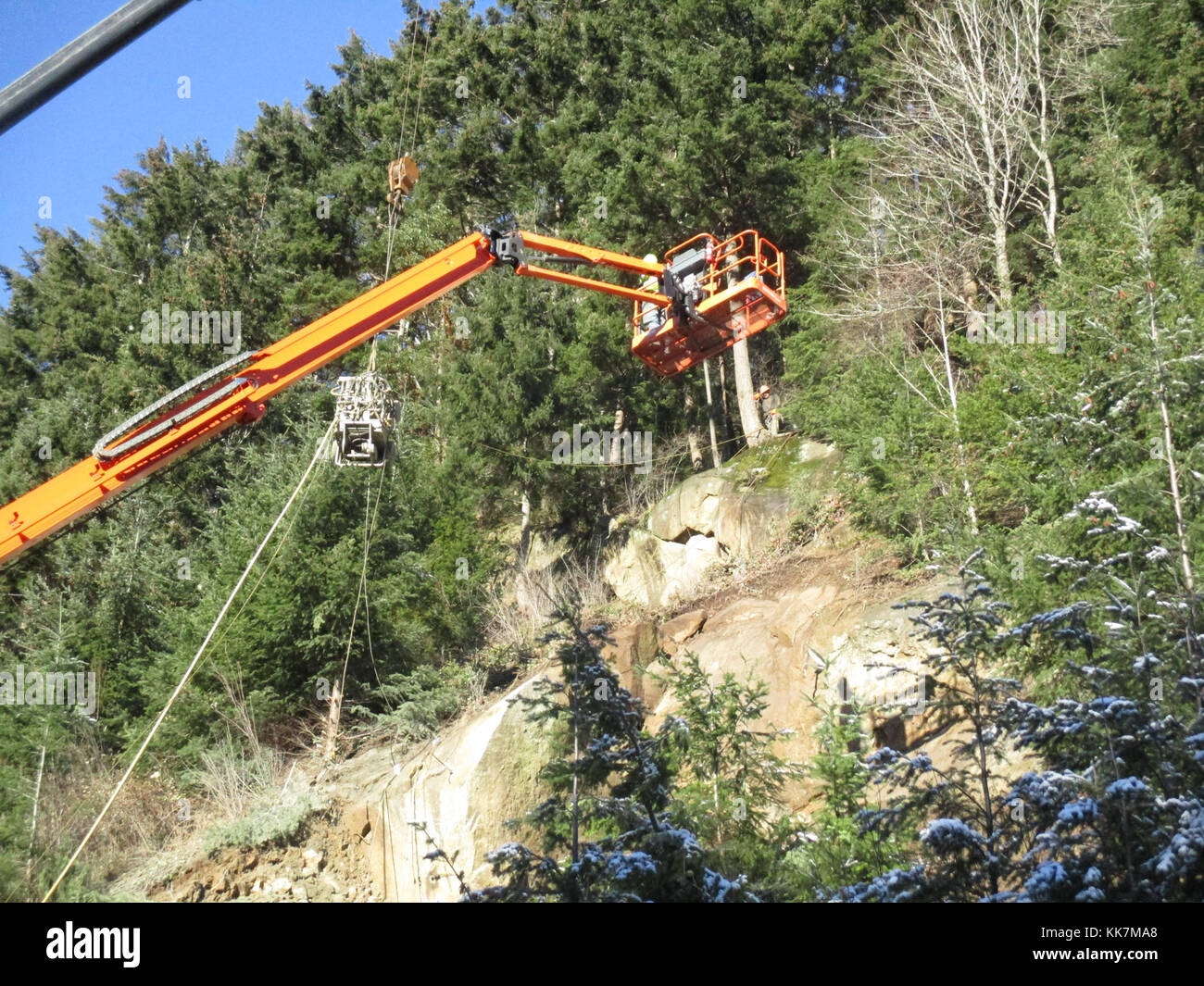 Crews have added dowels to stabilize slope, removed loose debris from ...