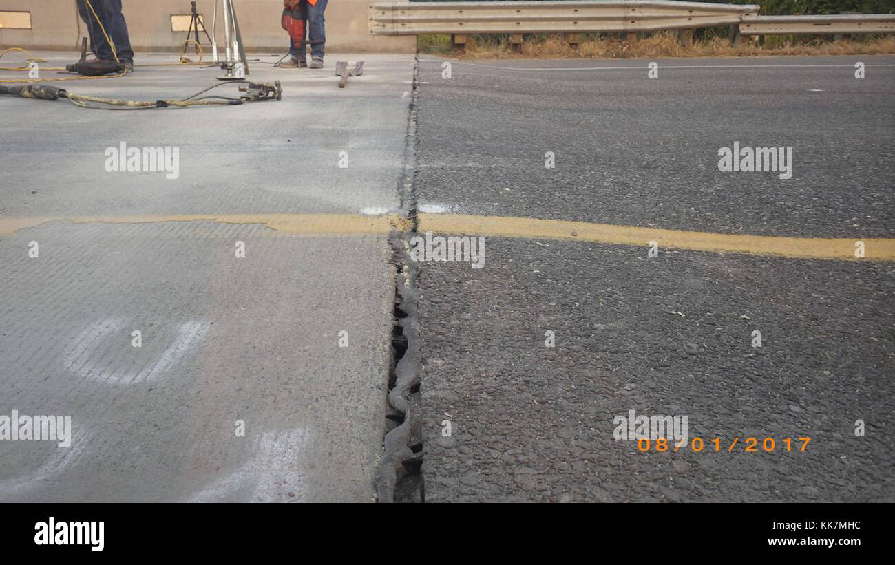 Lifting of the concrete slab created some separation between it and the ...