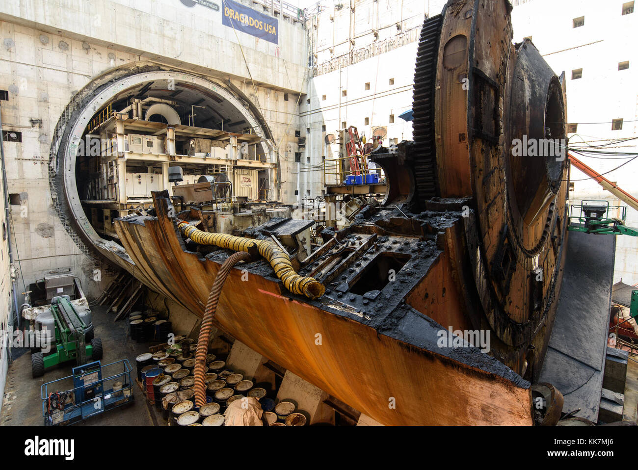 As of early August 2017, the disassembly of the SR 99 tunneling machine ...