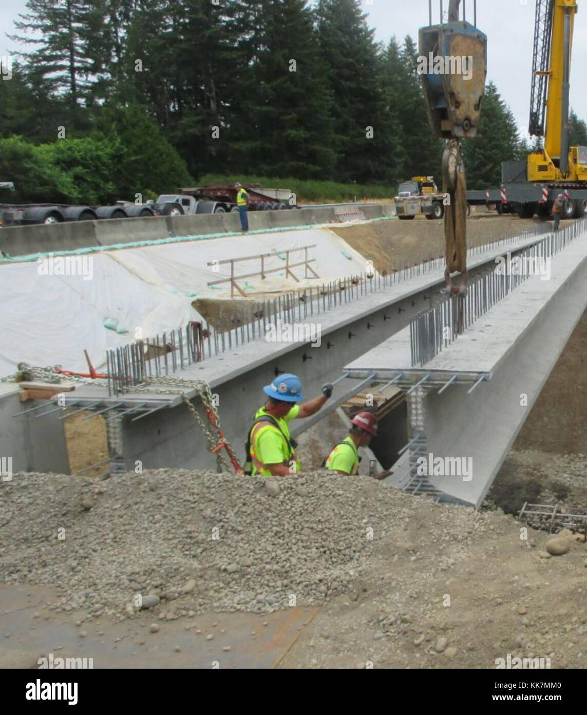 Crews working for WSDOT set girders that will form the backbone of a ...