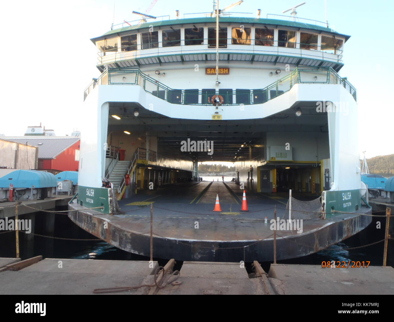A syncrolift system lifts Salish out of the water at Dakota Creek ...