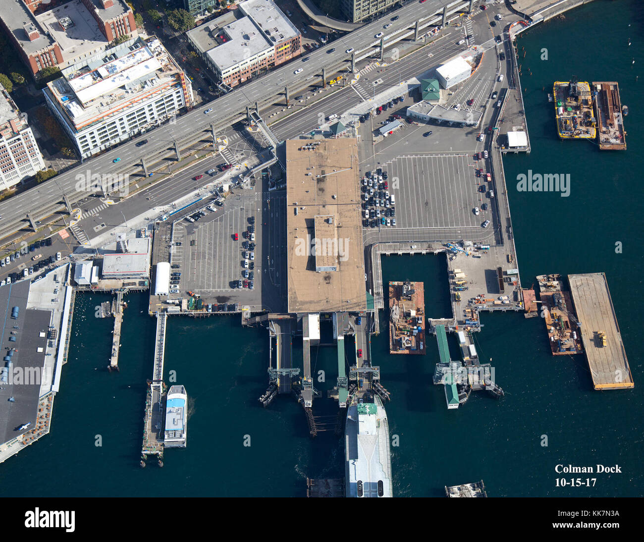 October 2017: Barges are in place to begin driving steel support ...