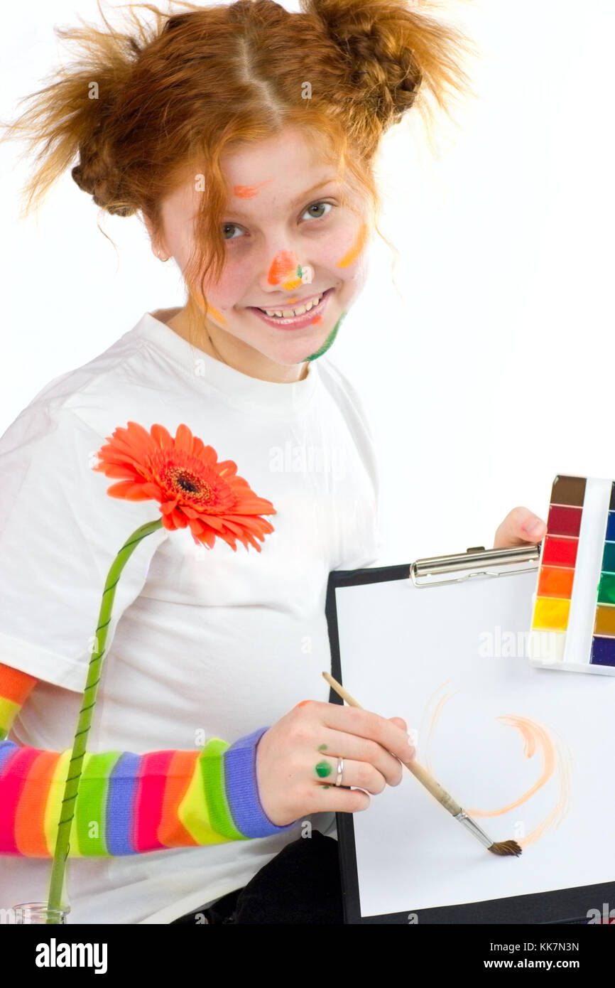 Funny woman painter isolated on hi-res stock photography and images - Alamy
