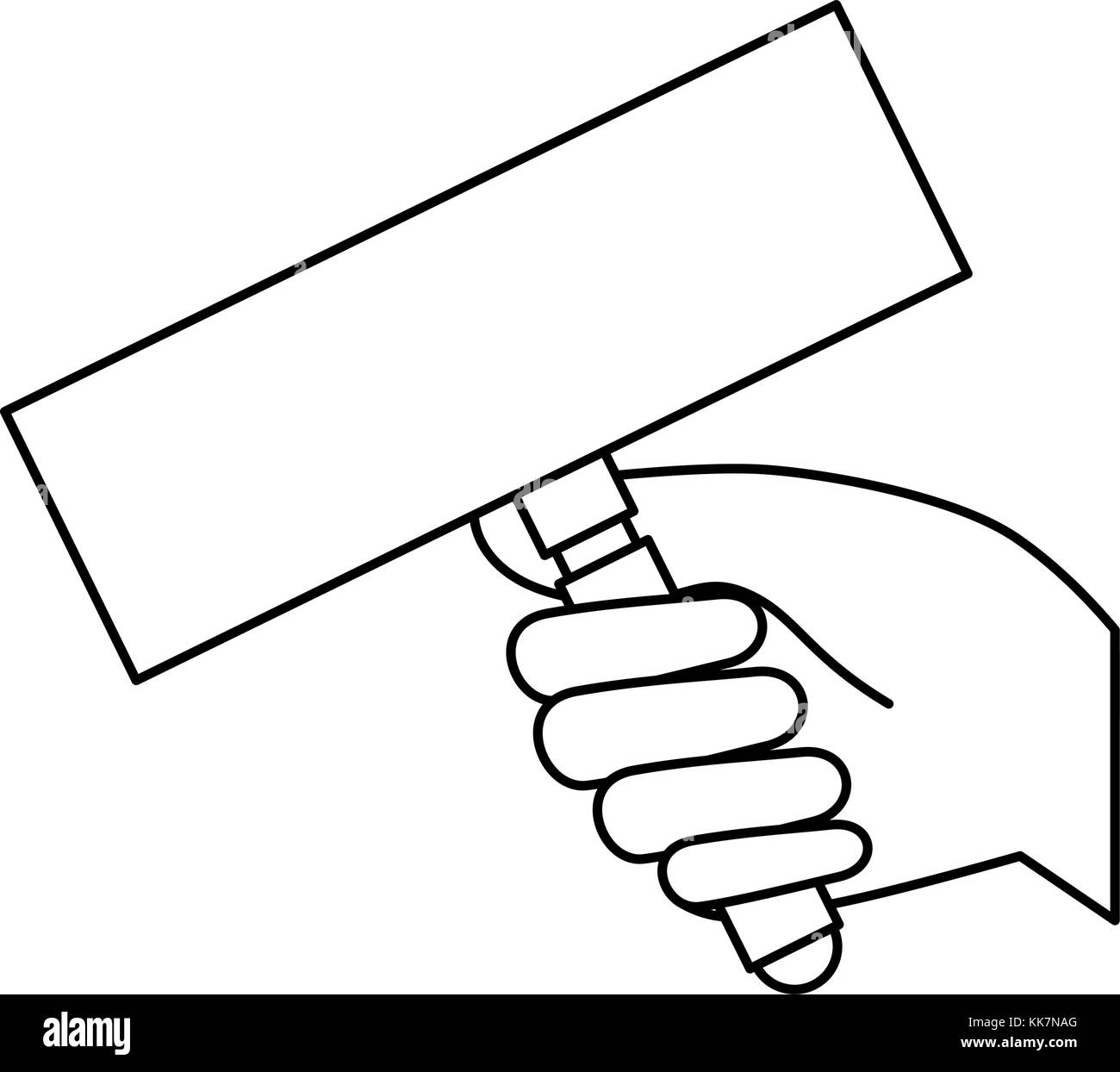 Protest banner blank hand Black and White Stock Photos & Images - Alamy