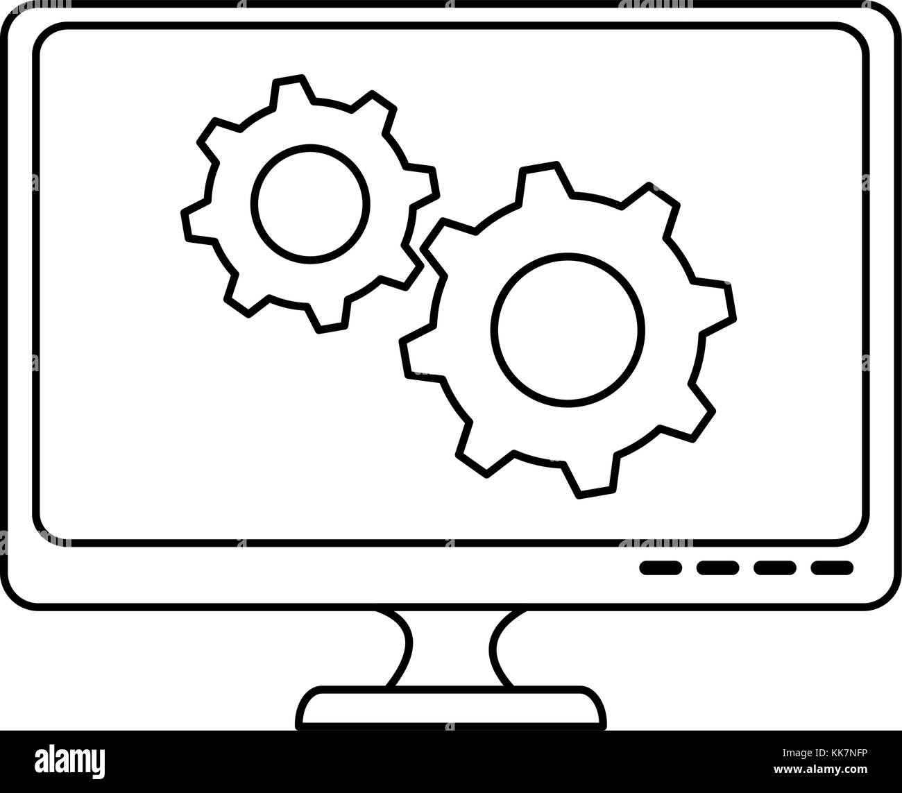 monitor computer with gears Stock Vector Image & Art - Alamy