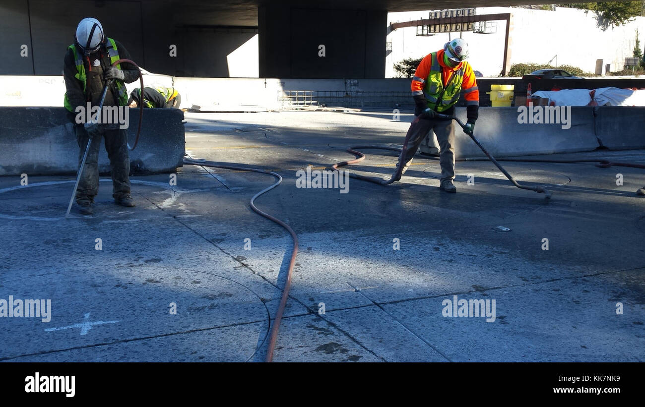Contractor crews install traffic detection loops on eastbound I-90 ...
