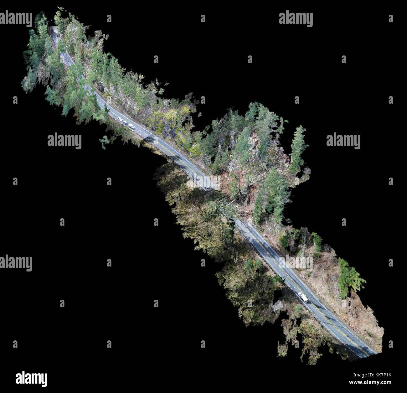 Here is a 3D aerial view of the slide on SR 503, near Speelyai Bay Road ...