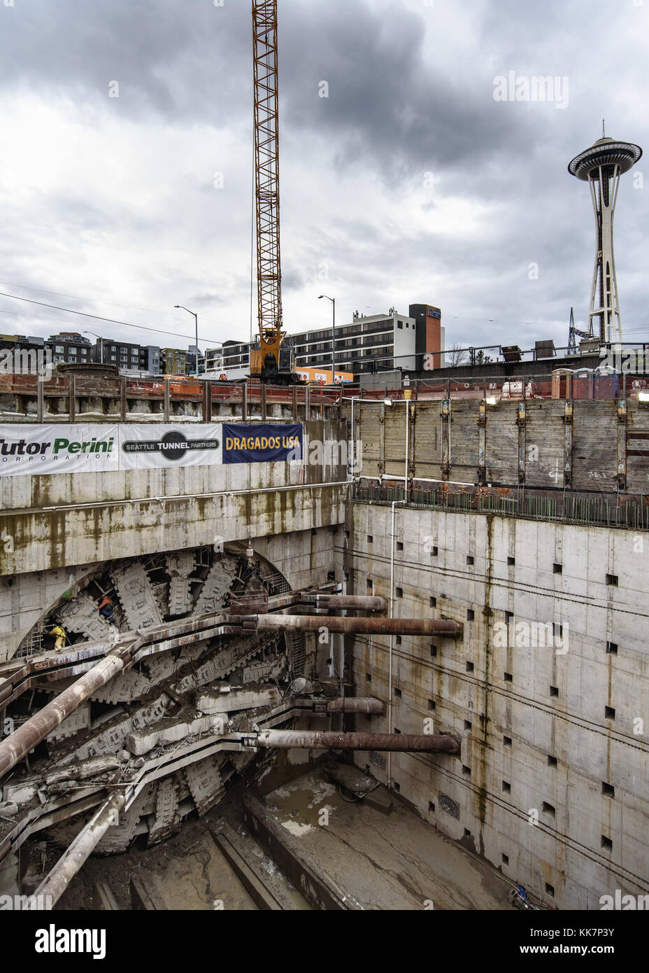 Alaskan Way Viaduct Replacement Program.This photo shows progress on ...