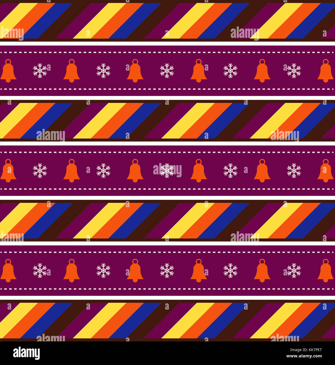 Cute festive multicolor seamless striped background with christmas ...