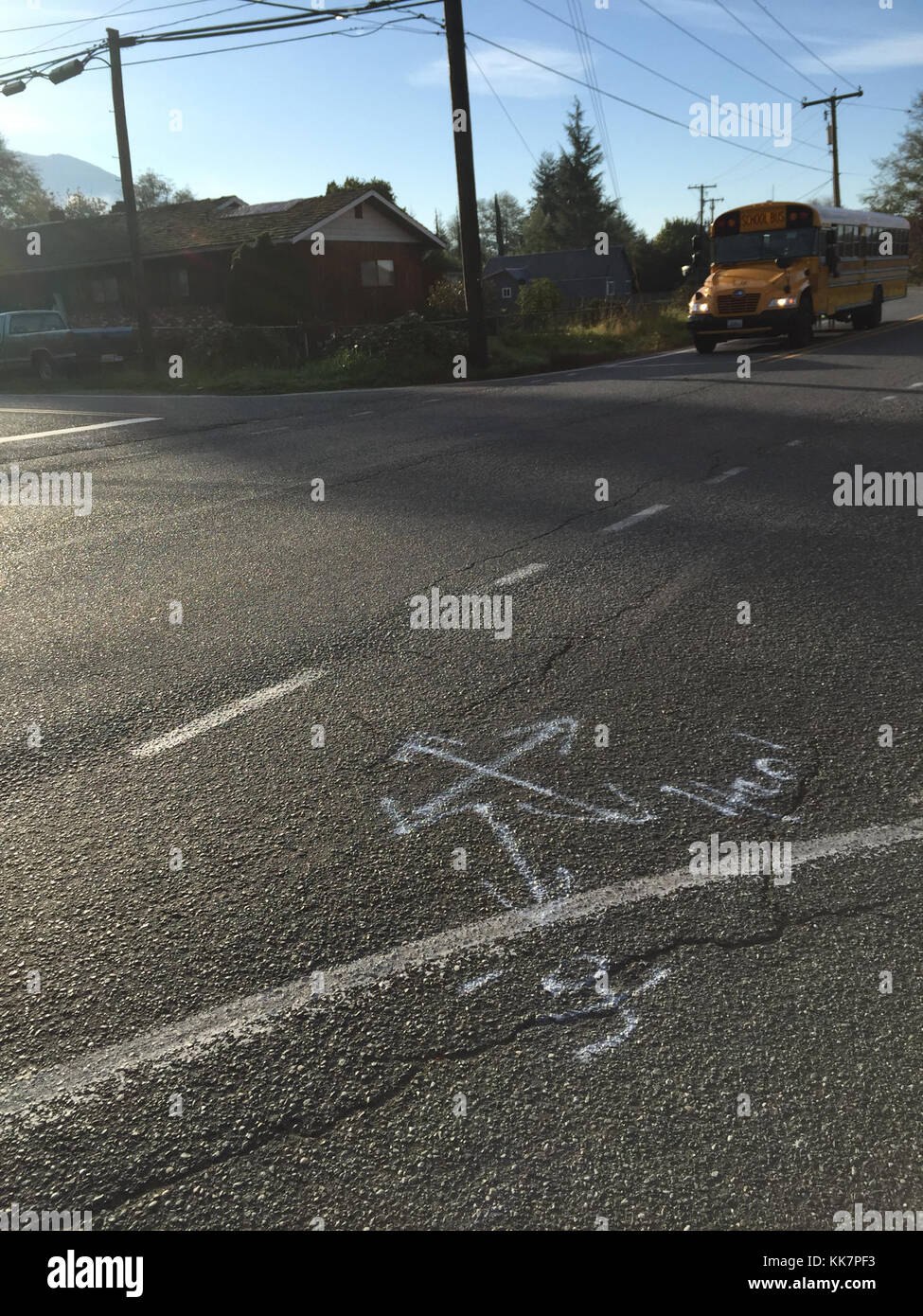 During the school year, about 25 buses run through this intersection ...