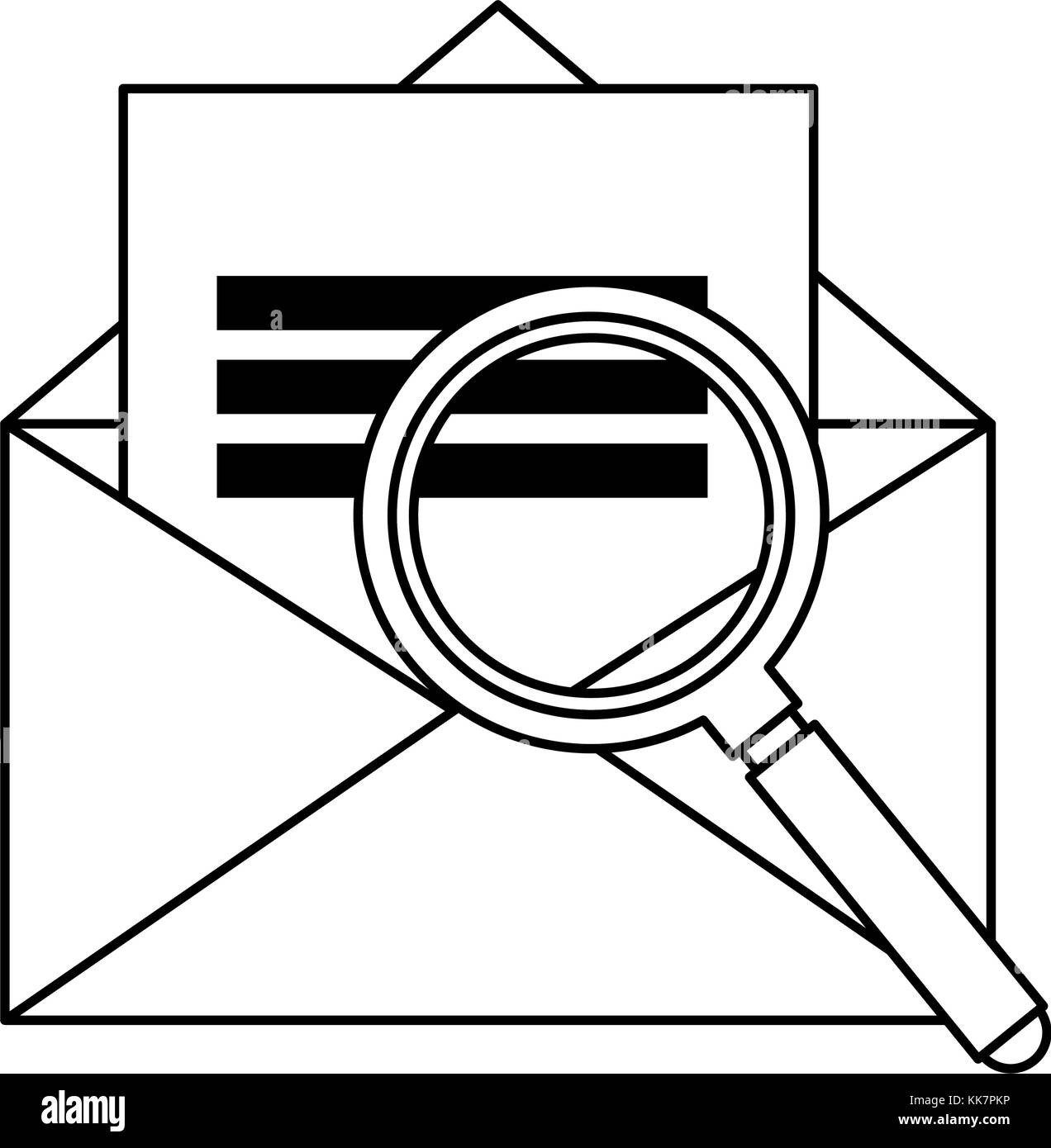 mail envelope with magnifying glass Stock Vector Image & Art - Alamy