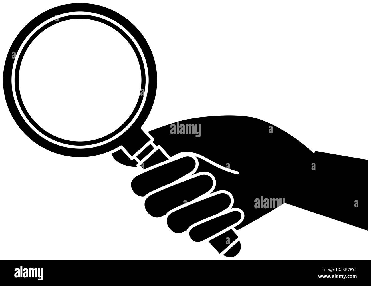 hand with search magnifying glass icon Stock Vector Image & Art - Alamy