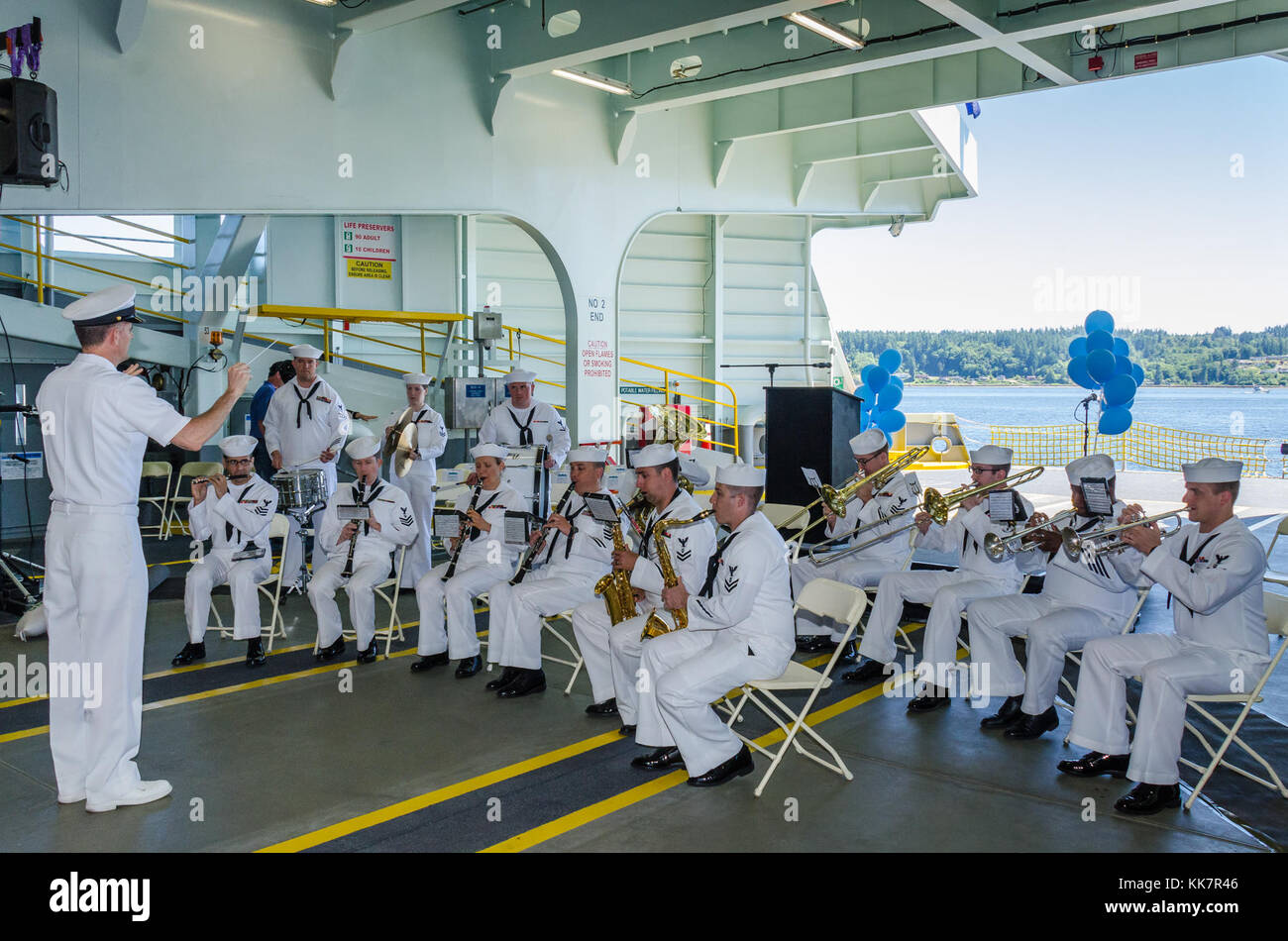 The Navy Band Northwest opened the speaking ceremony with a performance ...