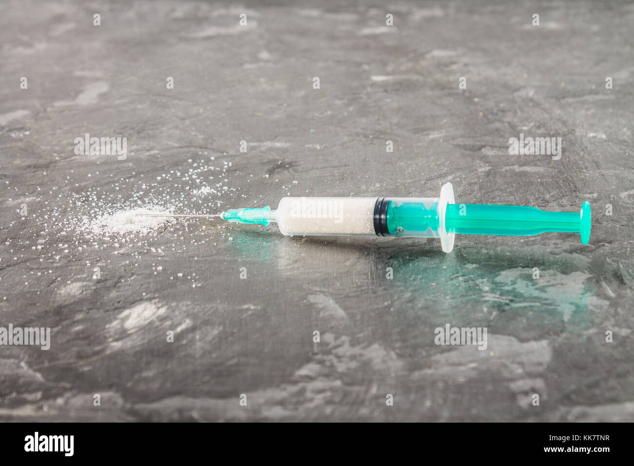 Sugar in a syringe. Conceptual depiction of dependence on the sweet ...