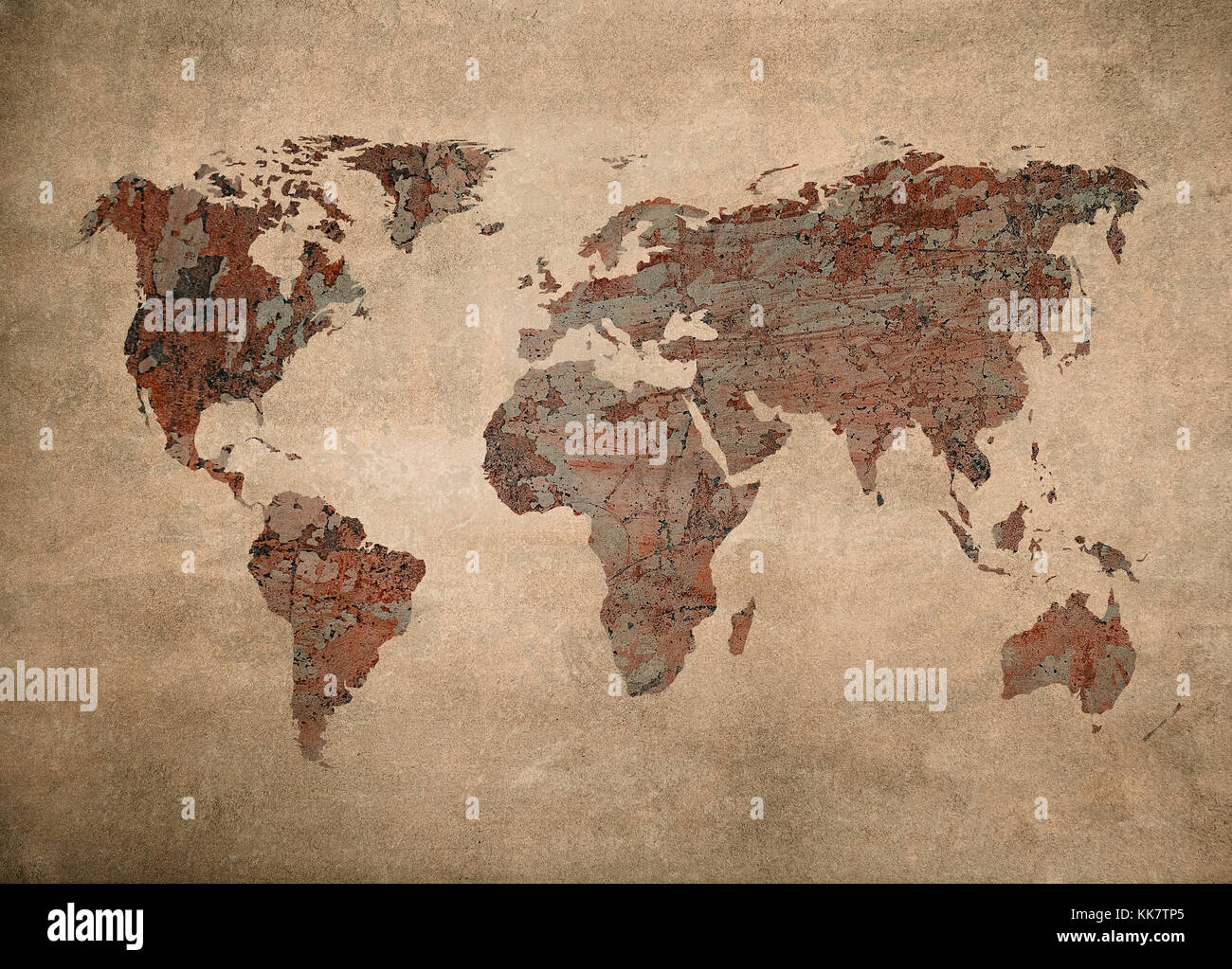 grunge map of the world Stock Photo - Alamy