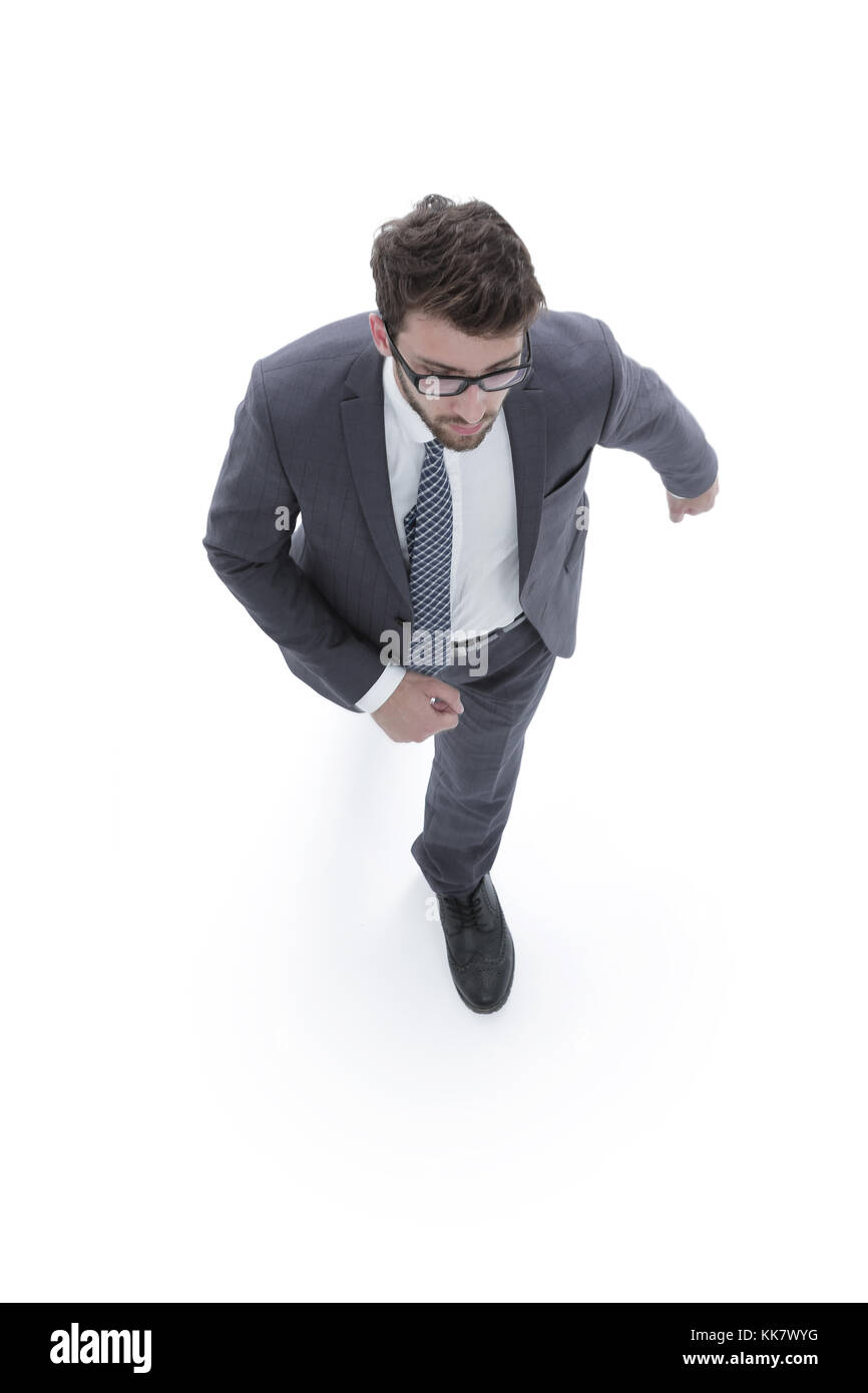 Confident businessman goes forward. view from above Stock Photo - Alamy