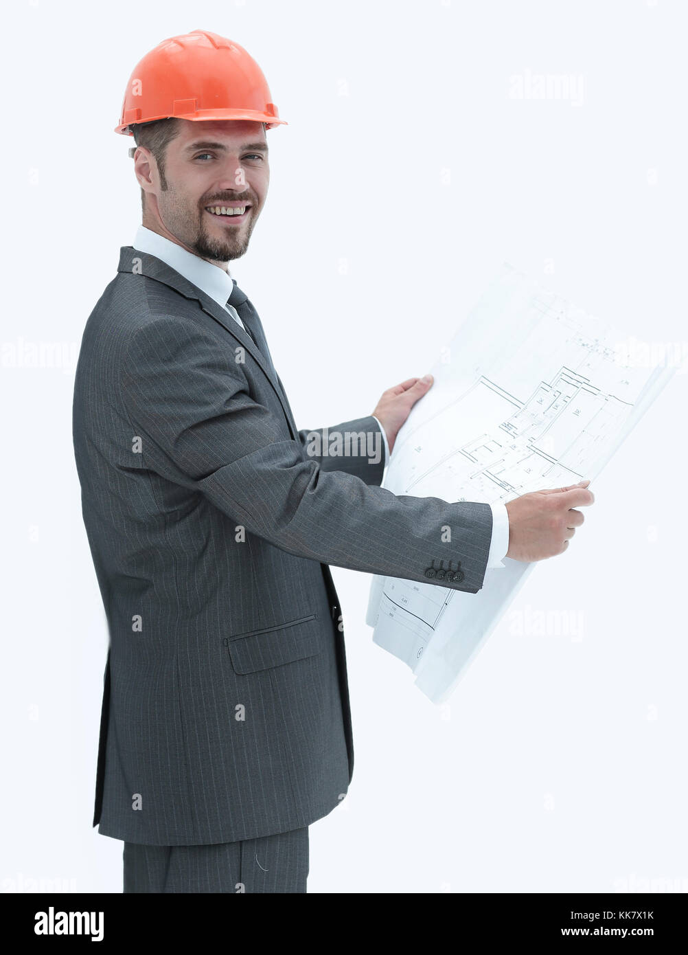 Engineer reading plan isolated hi-res stock photography and images - Alamy