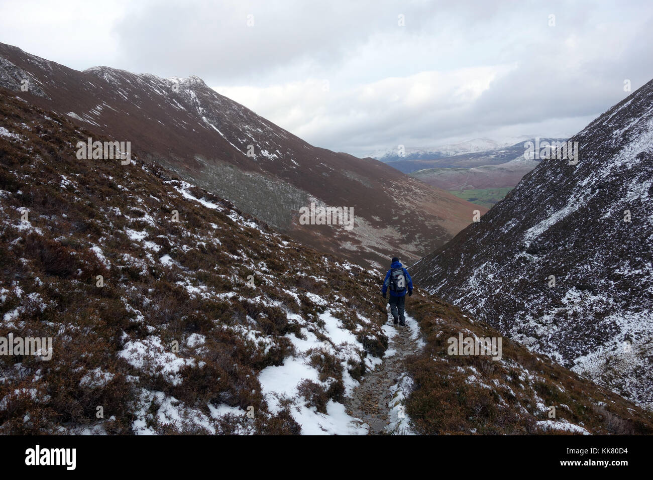 Lone Male Fellwaker on a Path in the Rigg Beck Valley Walking Towards ...